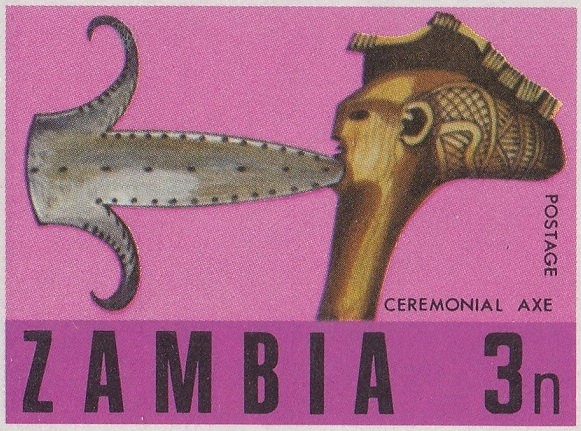 Zambia Philately: 1970 Zambian Traditional Crafts – 3n Ceremonial Axe ...