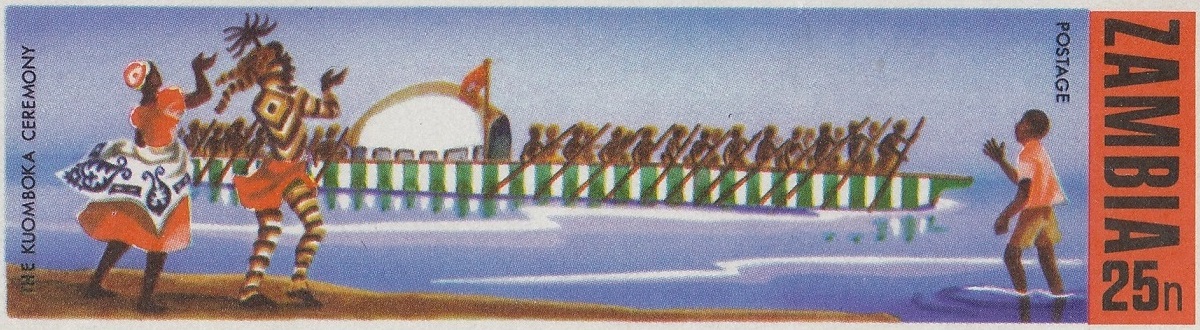 Zambia Philately: 1970 Zambian Traditional Crafts – 25n The Kuomboka ...